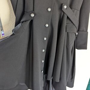 Hot Topic | Jackets & Coats | Elegant Black Highlow Coat Dress Silver ...